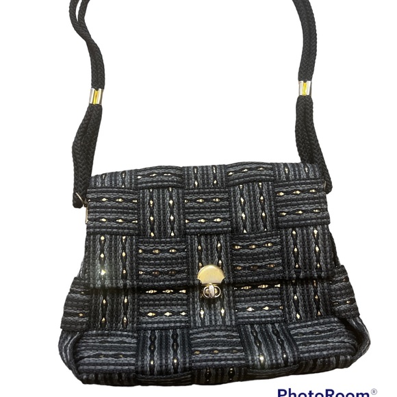 bertini | Bags | Mg Bertini Seat Belt Purse Black Gold Italy Vintage ...